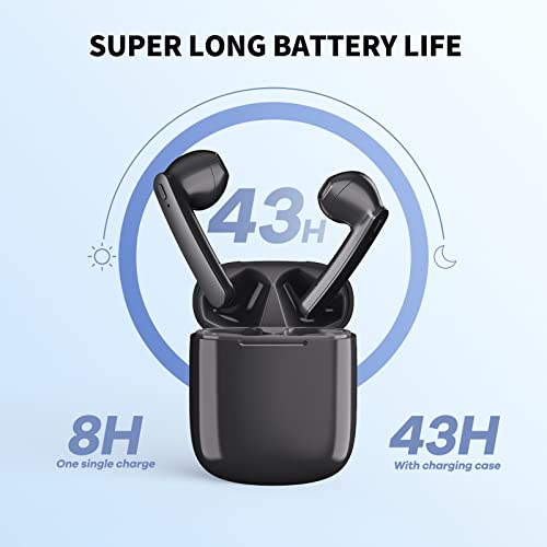 CXK Wireless Earbuds Bluetooth Earbuds with 43Hrs Battery Life Ear Buds Built-in Mic with Bluetooth 5.3 Premium Sound Light Weight IPX6 Waterproof Wireless Headphones for Sports and Working