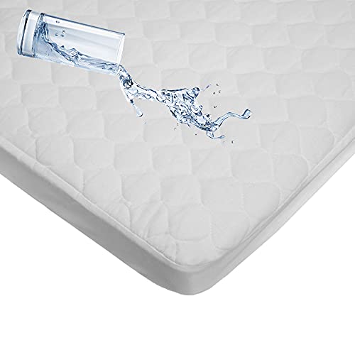 TL Care Waterproof Cradle/Bassinet Mattress Protector, Quilted Cotton Fitted Cradle/Bassinet Mattress Pad Cover, White, 36" x 18"