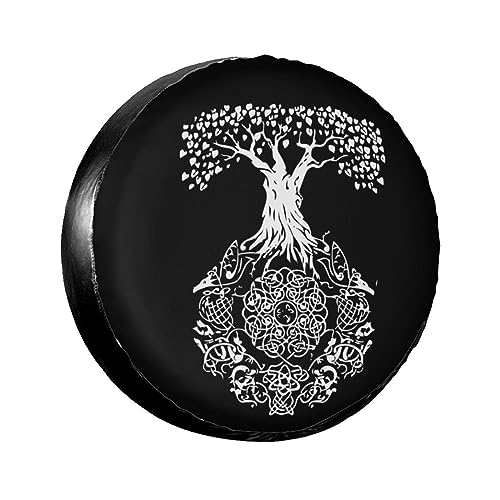 Celtic Tree of Life Tire Cover Spare Tire Type Cover Wheel Protectors Weatherproof Universal for Truck, Trailer Rv, SUV 17 Inch