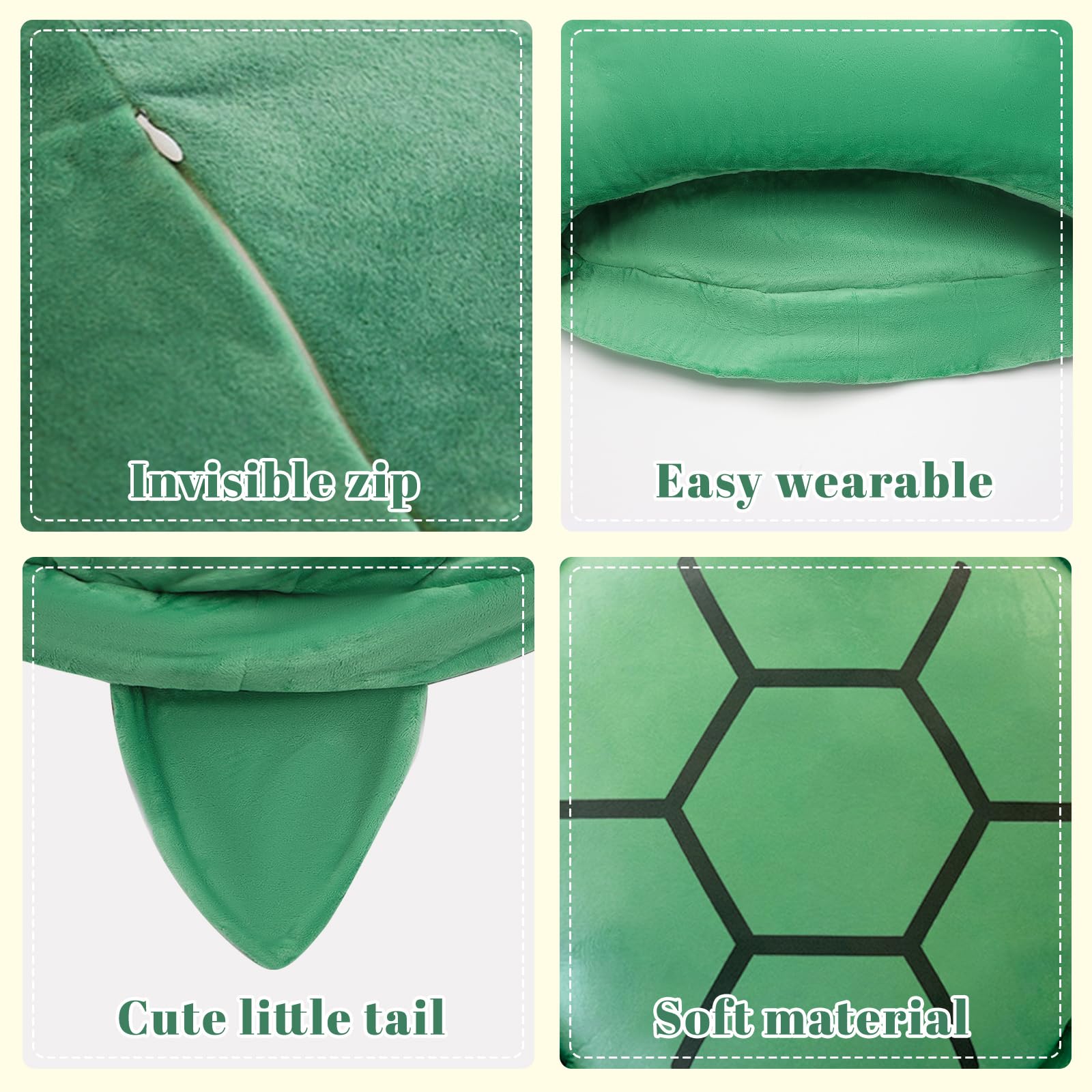 Enhopty 40" Wearable Turtle Shell Plush Pillows Tortoise Plush Pillow Funny Animal Dress Up for Kids (Green, 40inch)