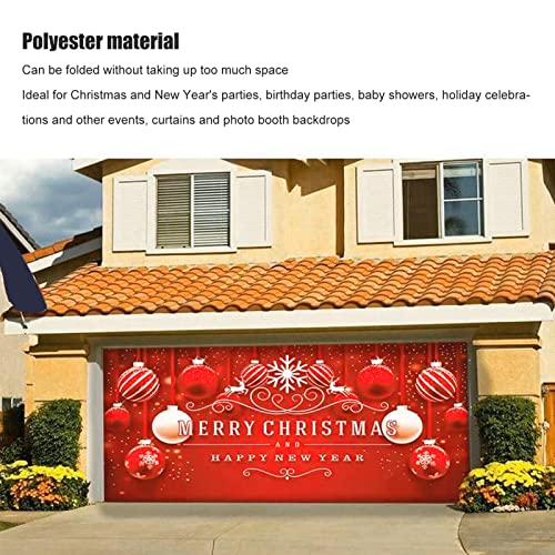 CHICIRIS Christmas Door, Polyester Material Light Weight Foldable Portable Garage Door for Backdrops (400 * 180cm)