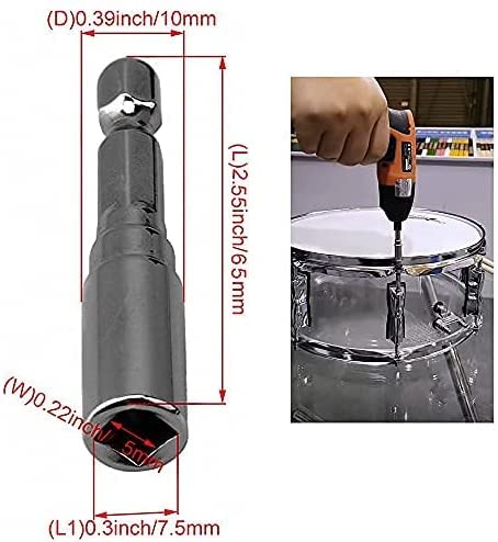 Jiayouy Drum Set Parts Hardware Pack 64pcs Tension Rods(15mm-90mm) Bass Drum Porthole Protector Cymbal Felts Hi-Hat Clutch Washer Sleeves and Base Wing Nuts Cymbal Replacement Accessories