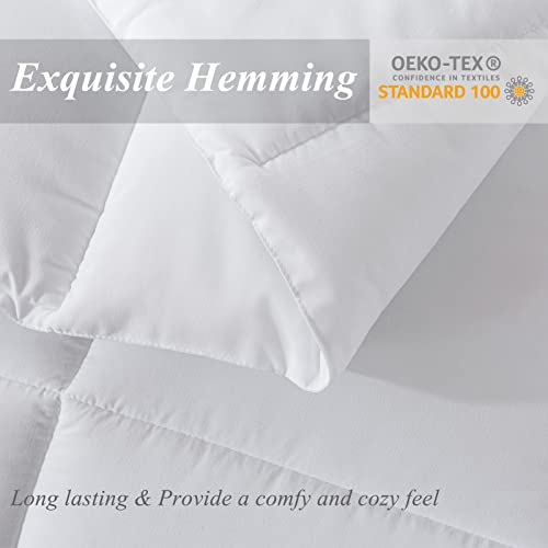 ELNIDO QUEEN California King Comforter Duvet Insert - White Comforters California King Size -All Season Fluffy Lightweight Down Alternative Comforter -Bed Quilted Comforter Cal King Size(104×96 Inch)