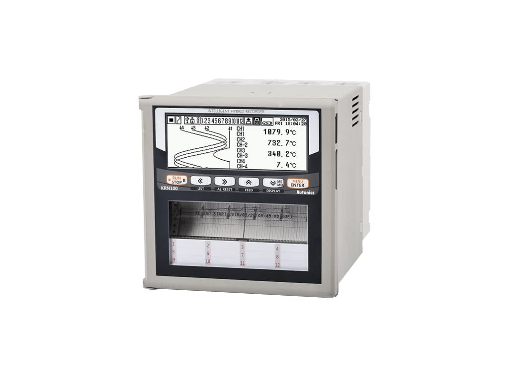 KRN100-02000-01-0S, Recorder, 100mm, 2Channel, RS485/Ethernet/USB, 100 to 240VAC