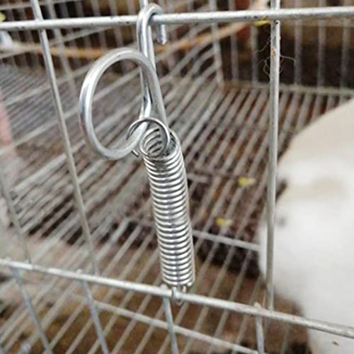 CHICIRIS Spring Cage Door Hook, 20PCS Cage Door Spring Hook Metal Finger Spring Latch Hook for Fixing Rabbit Pet Cage Door Farming Equipment(S)