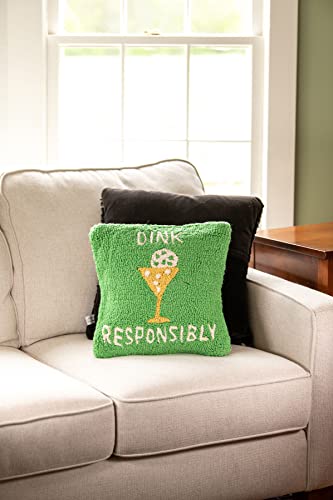 Chandler 4 Corners Artist-Designed Dink Responsibly Hand-Hooked Wool Decorative Throw Pillow (14β x 14β) Irish Pub & Bar Pillow for Couches & Chairs - Low Maintenance, St. Patrick's Day Pillow