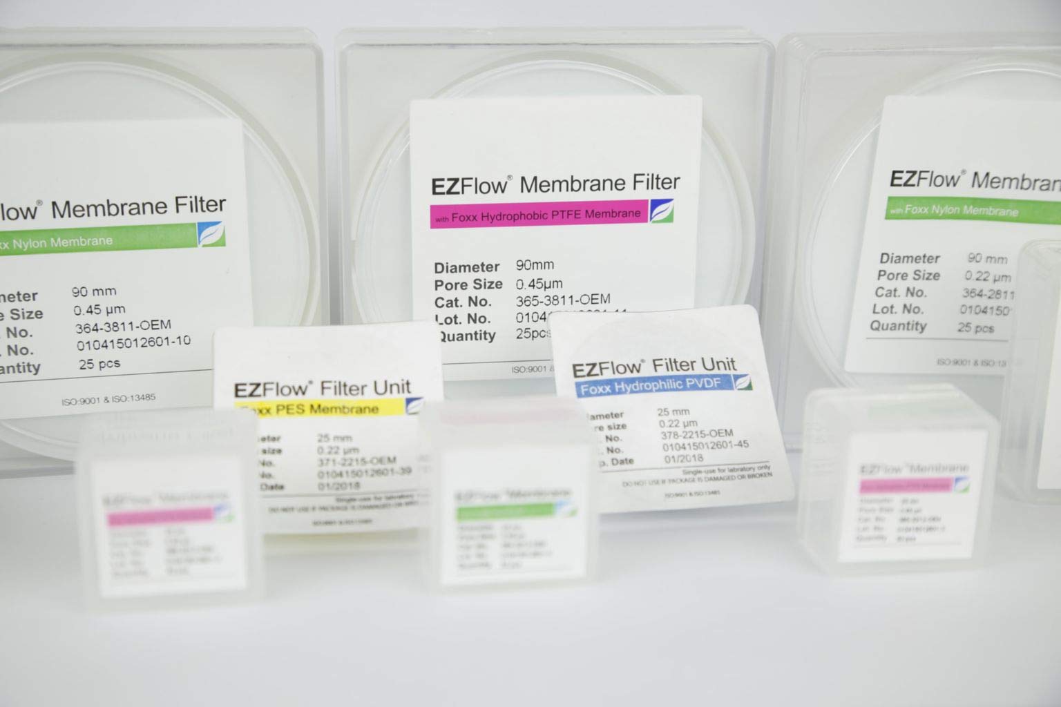 Foxx Life Sciences 365-3212-OEM EZFlow Membrane Disc Filter, Hydrophobic PTFE, 25 mm Diameter, .45 µm Pore Size (Pack of 50)