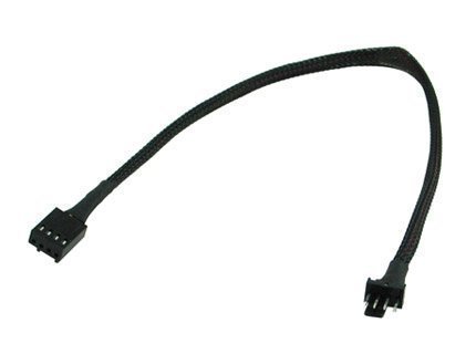okgear 12" PWM 4 pin Extension Cable with Black Sleeving # FC44PWM-12BKS