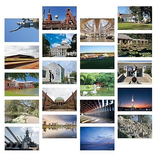 Dear Mapper Vintage United States Alabama Landscape Postcards Pack 20pc/Set Postcards from Around the World Greeting Cards for Business World Travel Postcard for Mailing Decor Gift