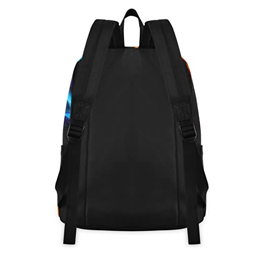 Blue and Red Fiery Dragons Backpack, Travel Rucksack Lightweight School Bookbag Daypack for Adults Teen Students Boys Girls One Size