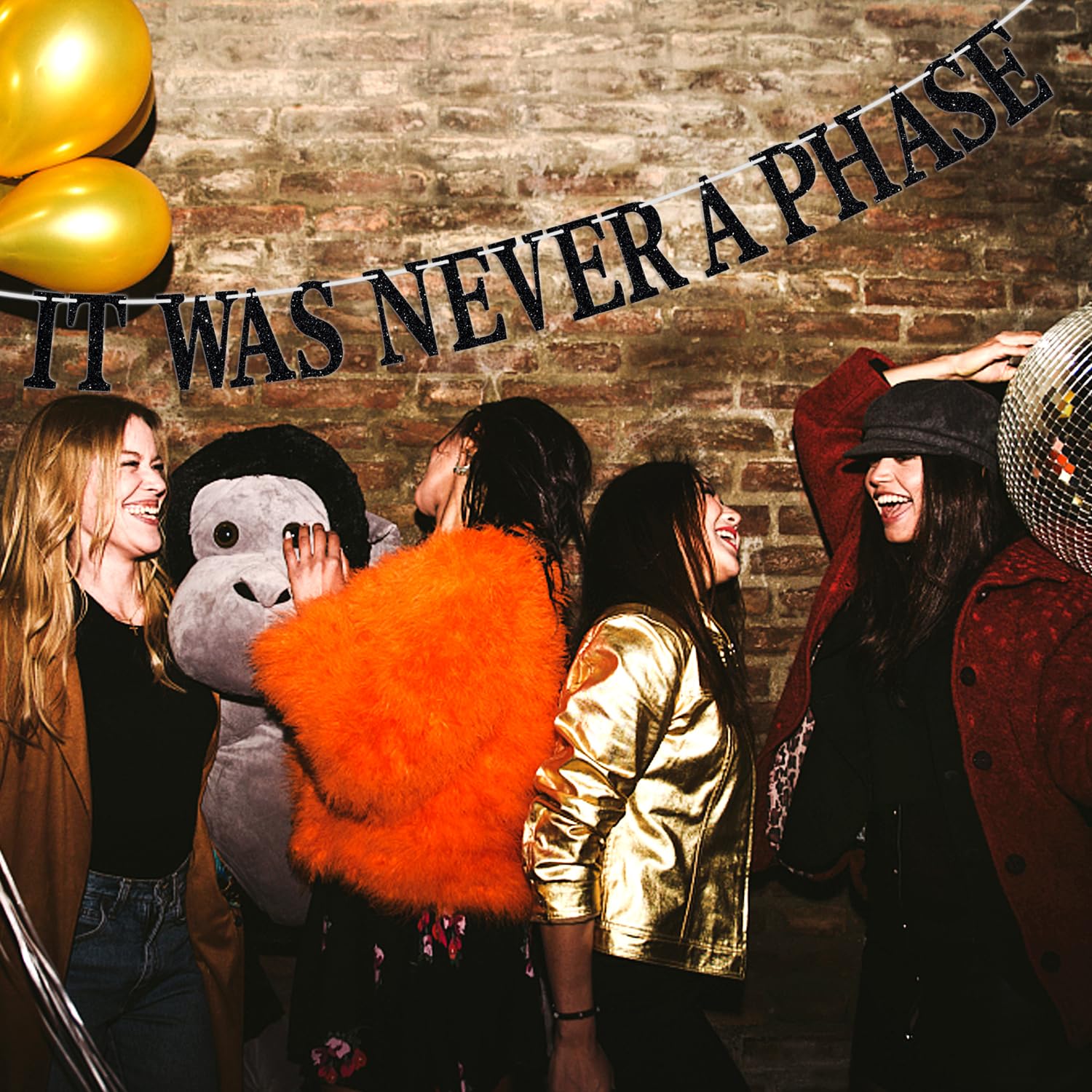 It Was Never a Phase Banner, Death to My Youth Bunting Sign, Funeral Birthday 30th 40th 50h 60th 70th 80th Birthday Party Decorations Supplies, Black Glitter