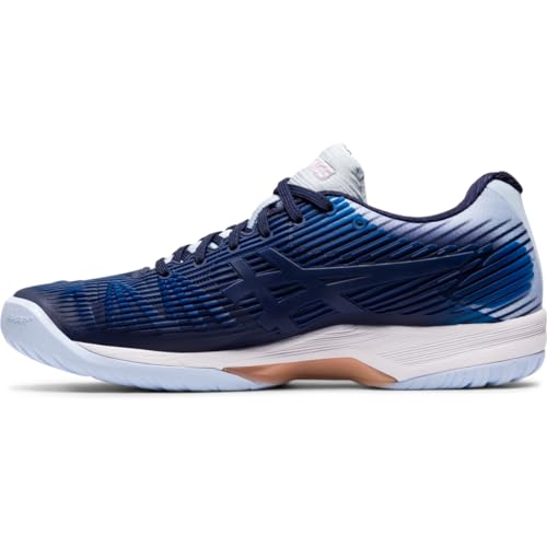 ASICS Women's Solution Speed FlyteFoam Tennis Shoes, 8, Peacoat/Rose Gold