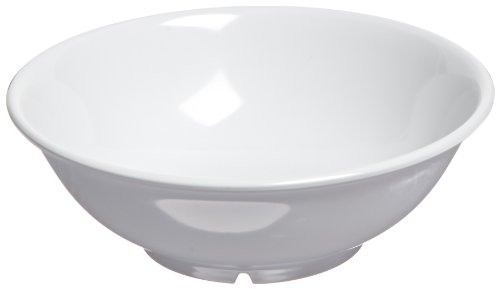Carlisle FoodService Products Plastic Serving Bowl, Footed Bowl for Restaurants, Hospitals, 36 Ounces, White, (Pack of 12)