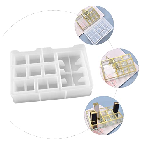 COHEALI Storage Box Mold Makeup Organizer Box Tray Mold Resin Tray Mold Handicraft DIY Silicone Box Epoxy Silicone Handicraft Mold Silicone DIY Molds Sturdy DIY Mold Silica Gel White
