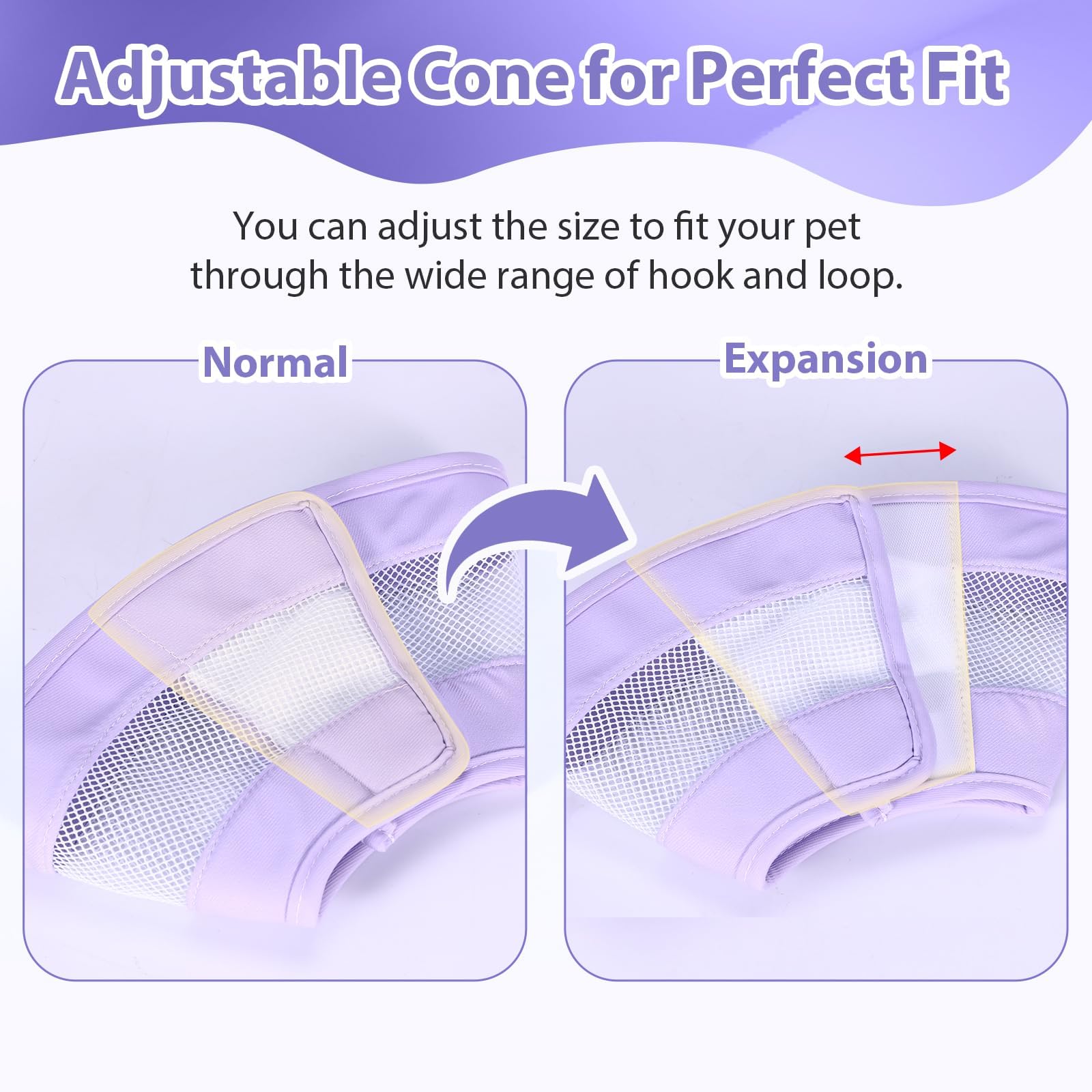 Cat Cone, Soft Cat Cone Collar(Purple, L)