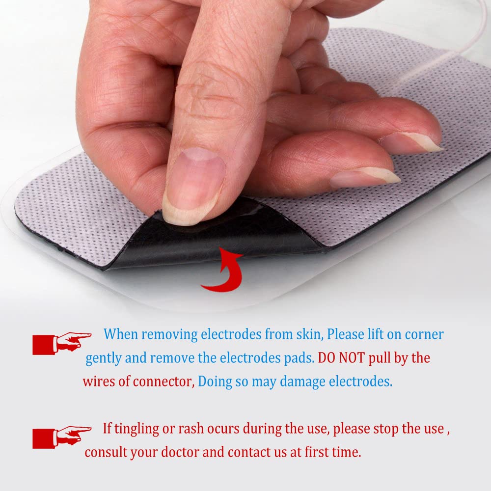 TENS Unit Replacement Pads - Compatible with AUVON and TENS 7000 Unit - Durable Self-Adhesive Electrodes Pads Combo 12 Pcs 2"X 2" and 2"X 4", Latex-Free for Lower Back and Multiple Pain Relief