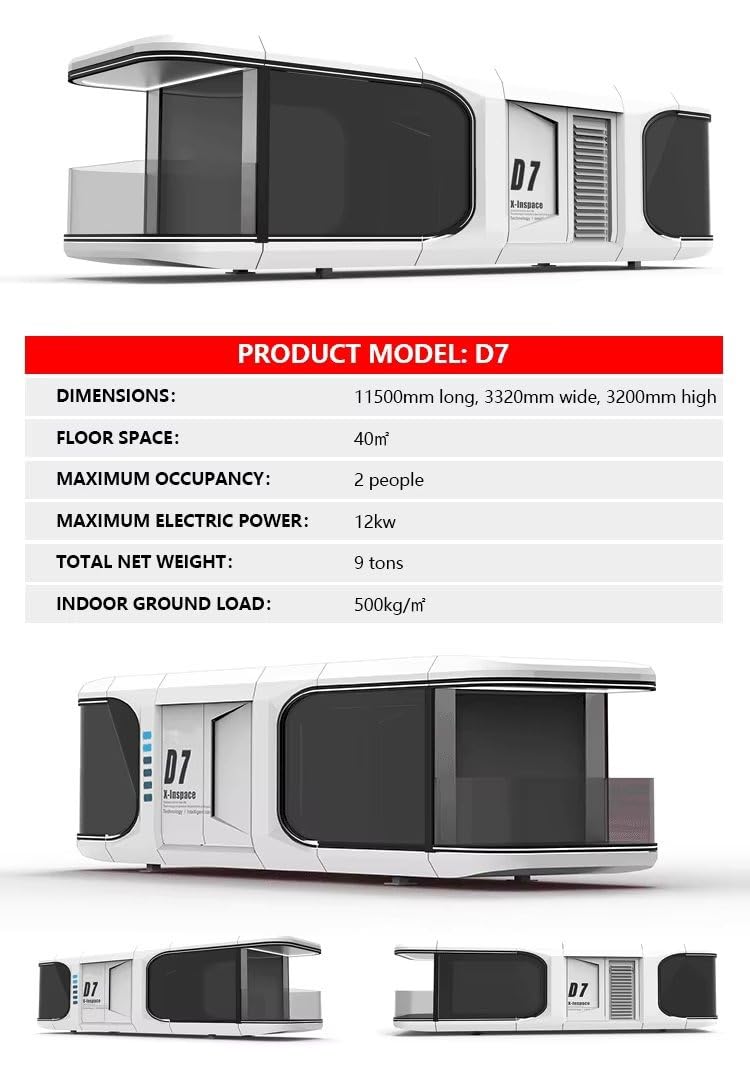 Capsule Home House, Commercial spce pod Hotel Luxury Tiny House fabricated Space Capsule Container Model D6