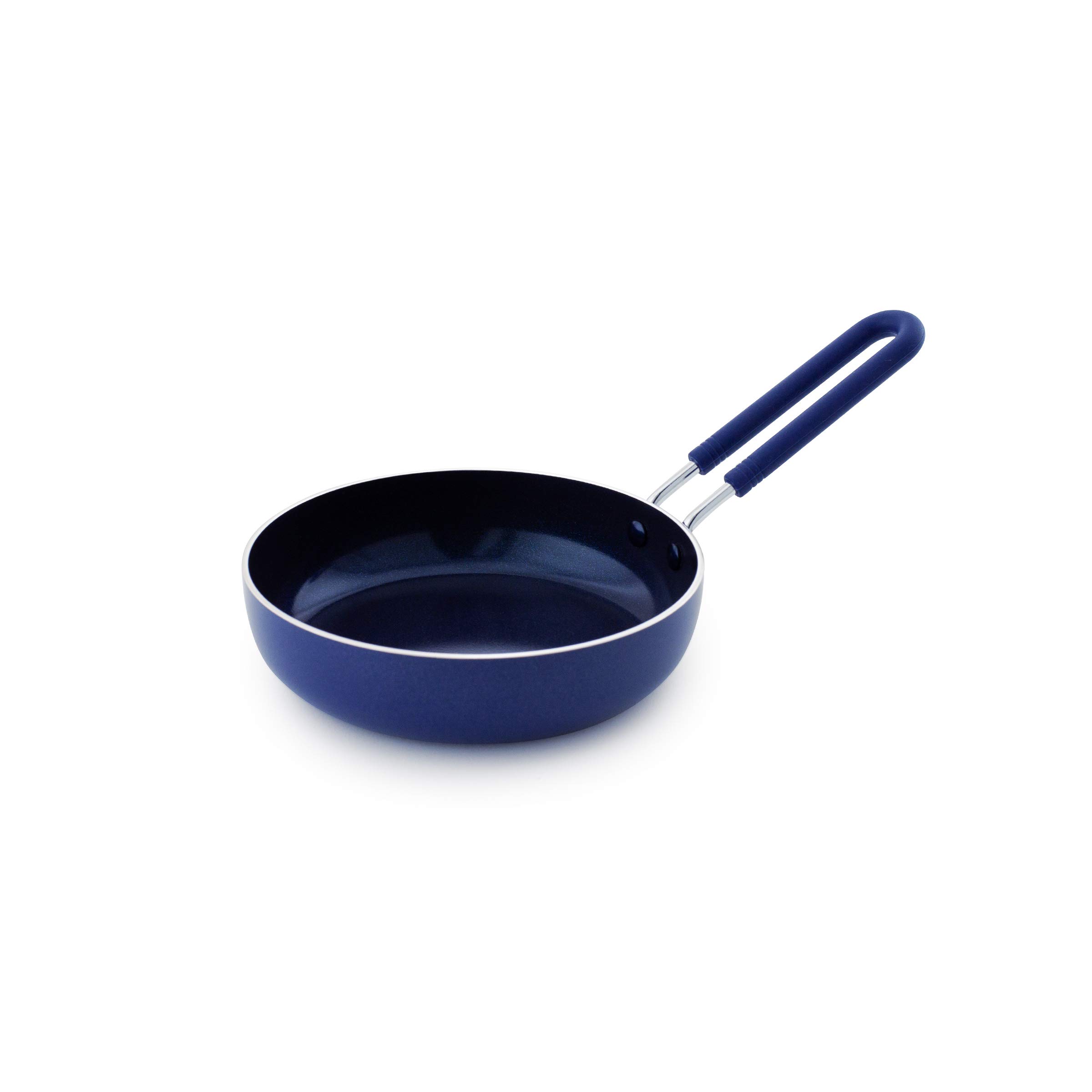 Blue Diamond Cookware Diamond Infused Ceramic Nonstick 12" Frying Pan Skillet with Lid, PFAS-Free, Dishwasher Safe, Oven Safe, Blue & Cookware Healthy Ceramic Nonstick Mini Egg Pan, Blue