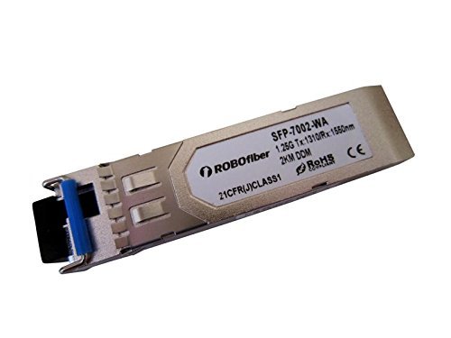 ROBOfiber SFP (miniGBIC) BiDi Optical Module, Single Strand A Type 2Km, Gigabit 1.25G Rate, 1310/1550nm, LC Connector, Cisco Compatible, DDM Features Included