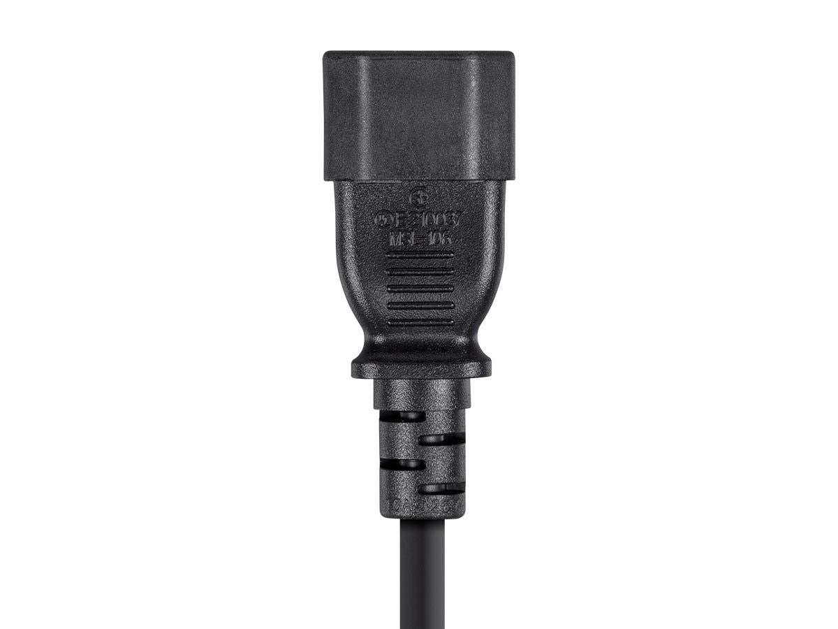 Monoprice Desktop Computer Power Cord - IEC 60320 C14 to NEMA 5-15R, 10 Amp, 1250 Watt, SVT, 125 Volt, 18AWG, 6 Feet, Black
