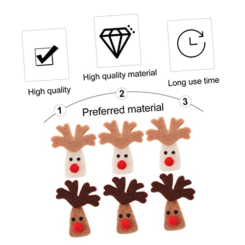 Christmas Felt Ornament Kit 6 Pcs Felt Elk Home Decoration Mini Accessories Miniture Decoration Knitted Doll Christmas Xmas Felt Knitted Santa DIY Handmade Decoration Apparel