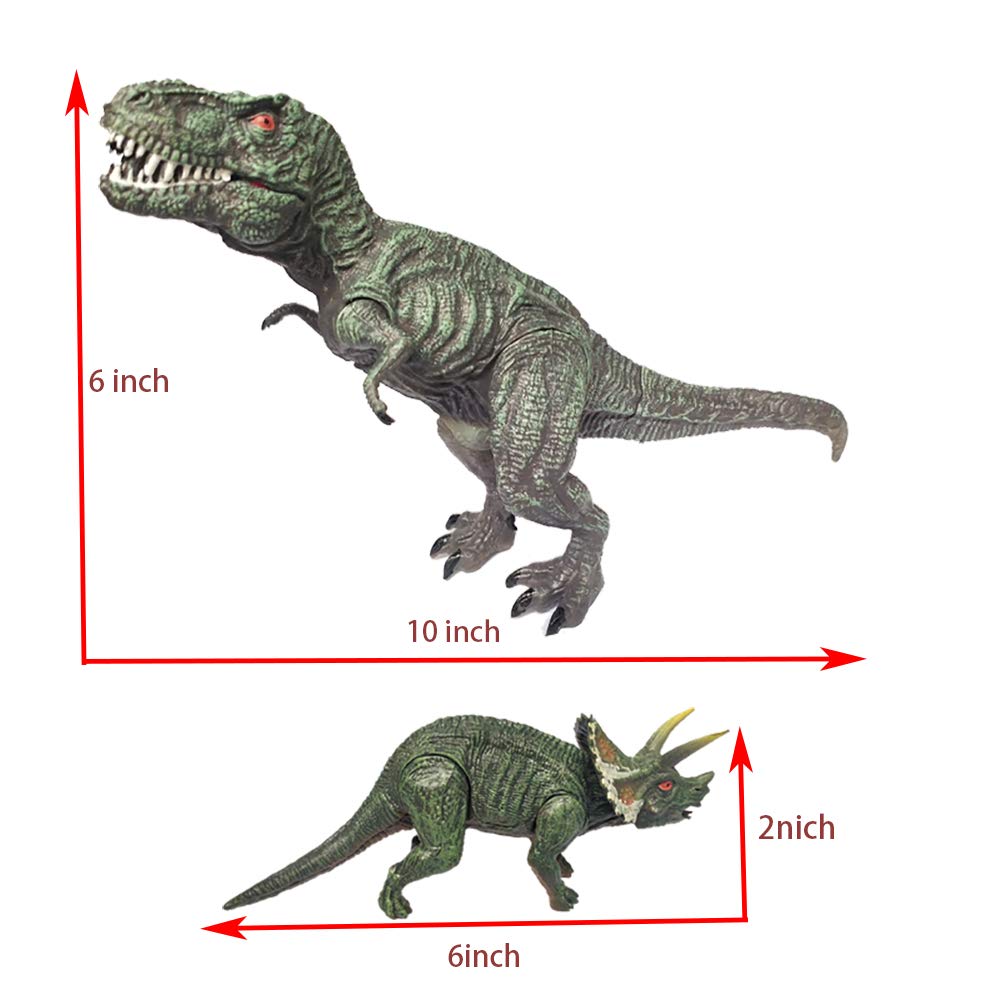 E EAKSON Dinosaur Toys for Kids and Boys Realistic Action Figures Educational,with Movable Jaws,Including T-Rex, Velociraptor Etc,14 Pcs, 6 to 10 Inches-Gift for Kids 3-7 Years Old