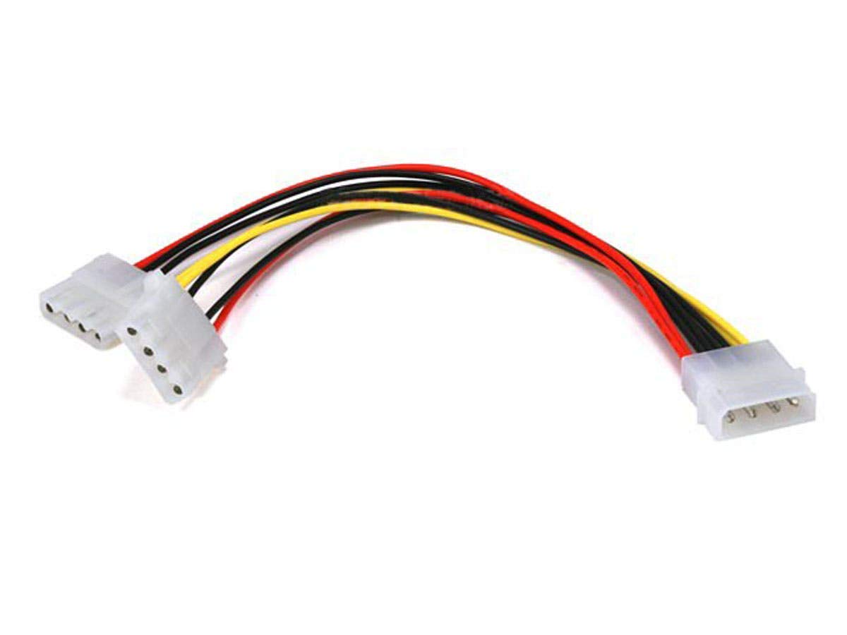 Monoprice Molex (5.25 Male) / Molex(2X 5.25 Female) Power Splitter Cable - 8in