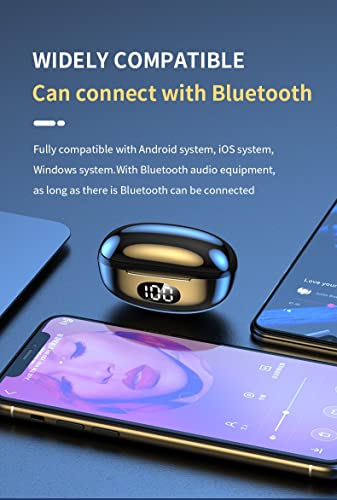 Bluetooth Headphones V5.3 Wireless Earbuds 48HRS Standby Battery Life with Wireless Charging Case & LED Power Display Deep Bass IPX7 Waterproof Earphones Microphone Stereo Headset for iPhone & Android