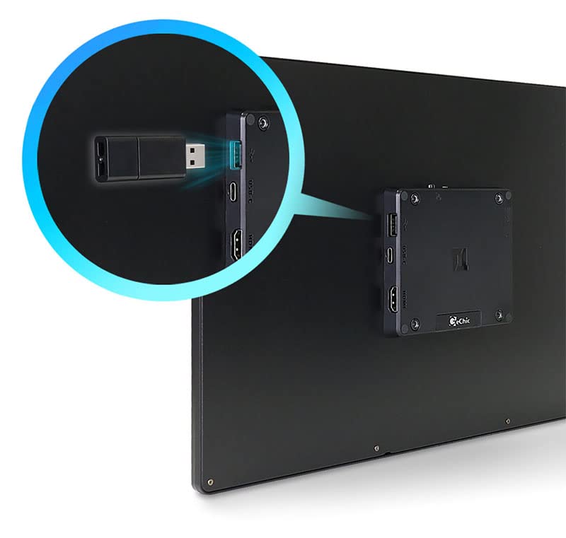 Gechic 15.6" T151A Industrial Touch Monitor, HDMI, USB-C Built-in Gain IC Long Transmission,VESA Mount,10-Finger high Immunity Touch,True-Flat Touchscreen for Embedded Device POS/Kiosk/Automation
