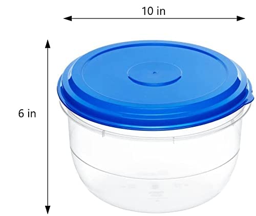 DecorRack Food Storage Container, 5.5 Quarts, BPA Free- Plastic, Food Grade Safe, Heavy Duty Dry Storage Containers, Round Large Food Container Bowl with Airtight Lid (1 Pack)