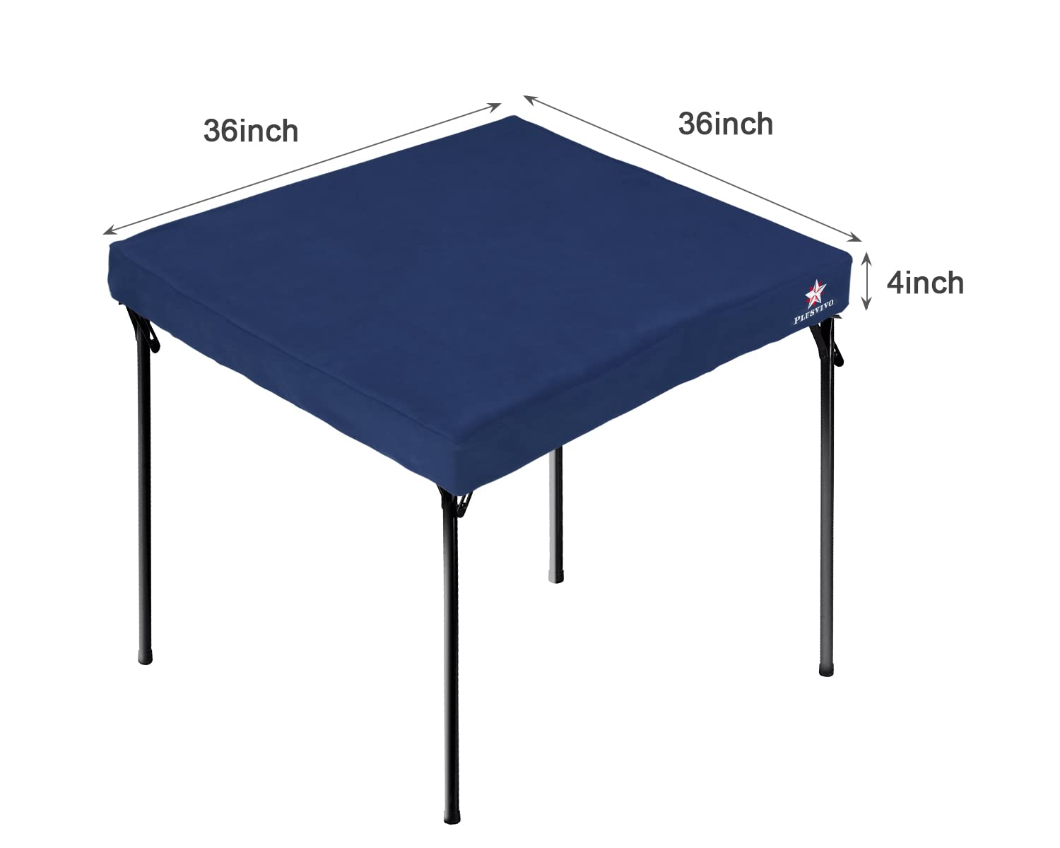 plusvivo Card Table Cover, Mahjong Table Cover Machine Washable Felt Game Table Cover- for Poker, Mahjong, Bridge, Board Game Tablecloth(36" x 36" Blue)