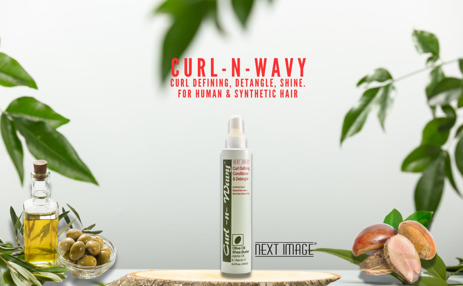 On Natural Next Image Curl-n-Wavy Curl Defining Conditioner and Detangler Oilive Oil, Shea Butter, Jojoba Oil & Vitamin E, 8 Ounce