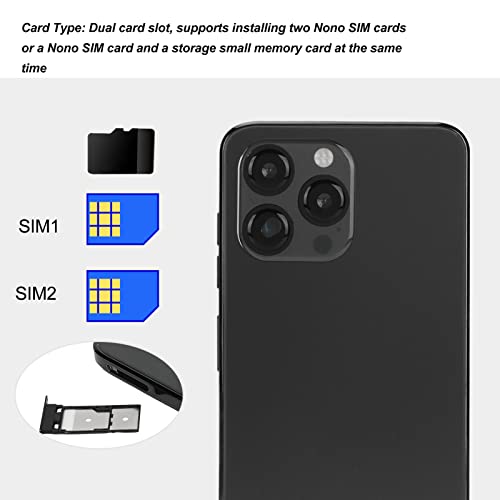ciciglow Unlocked Smartphones, 6.2 Inches 6GB 128GB Android 11 Cell Phone, 7000mAh Fast Charging Battery, Front 8MP Rear 16MP, Face Recognition, Dual SIM Dual Standby, WiFi, BT, FM, GPS(Black)
