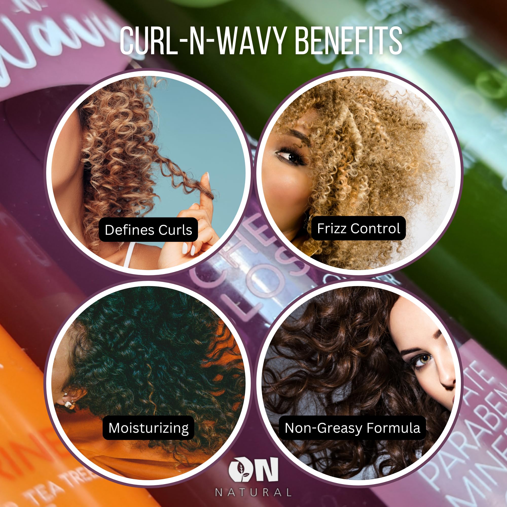 On Natural On Curl & Wavy Curl Defining Conditioner & Detangler, Argan Tree, 8oz, 8 Oz