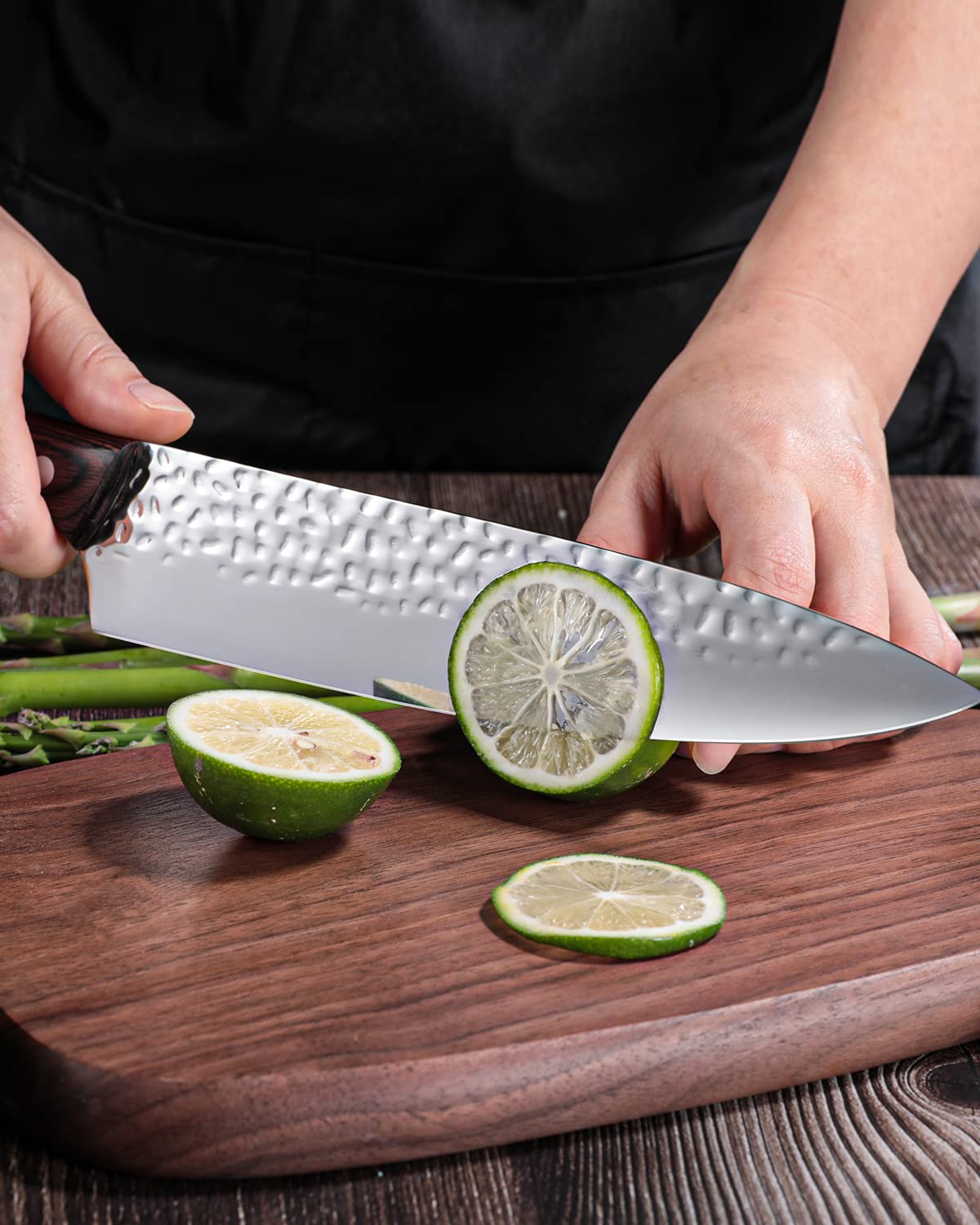 syvio Chef Knife Set, Kitchen Knives with High Carbon Stainless Steel & Wooden Handle, Kitchen Knife Set 3 PCS-8" Chef’s Knife &7" Santoku Knife&5" Paring Knife with Gift Box