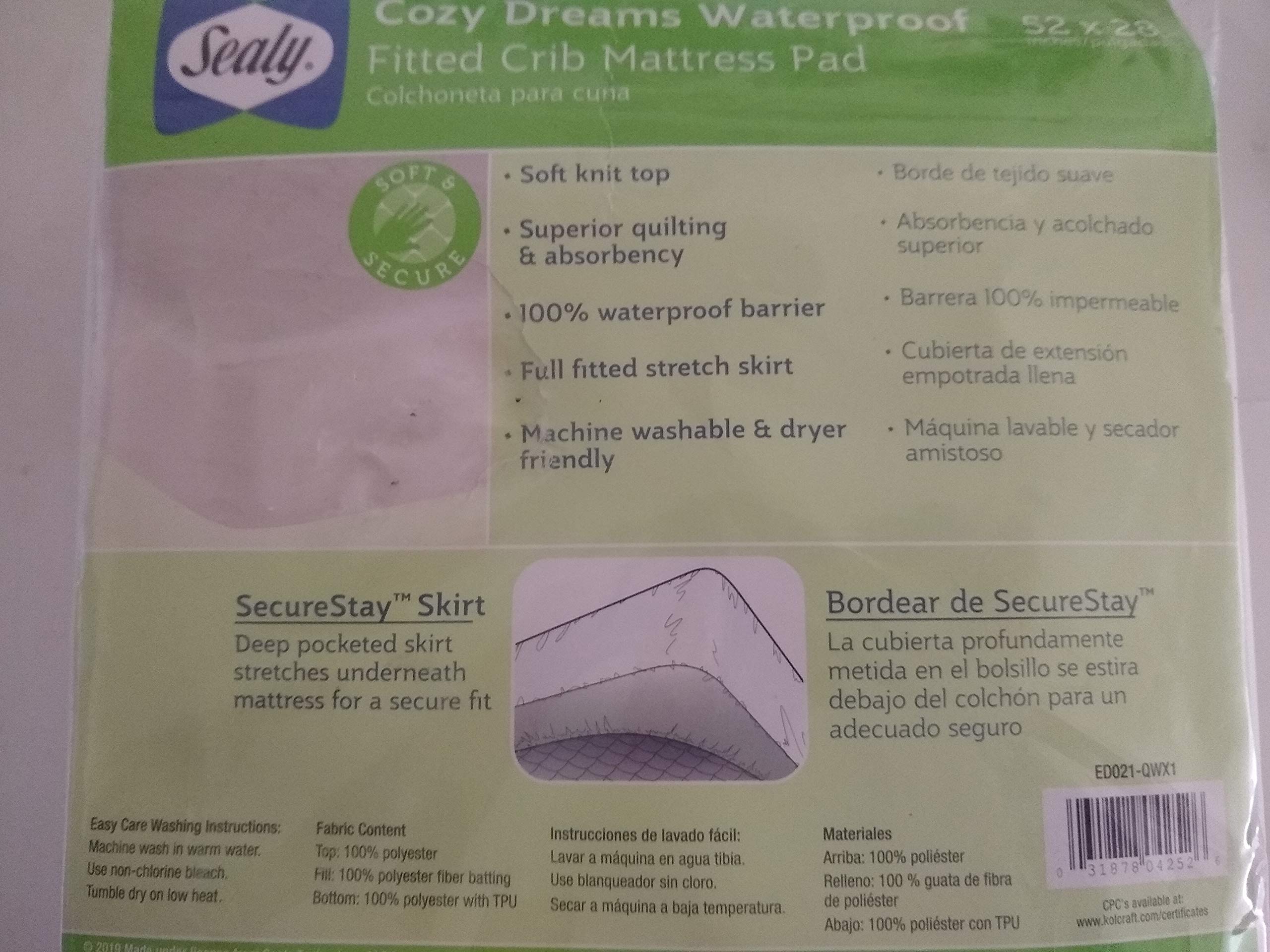 Sealy SecureStay Crib Mattress Pad