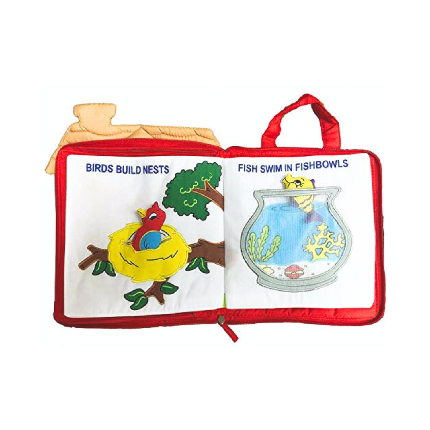 Pockets of Learning Personalized Right at Home Quiet Book Animal Learning Activity Busy Book for Toddlers and Children | Educational and Engaging Soft Fabric Travel Toy Companion