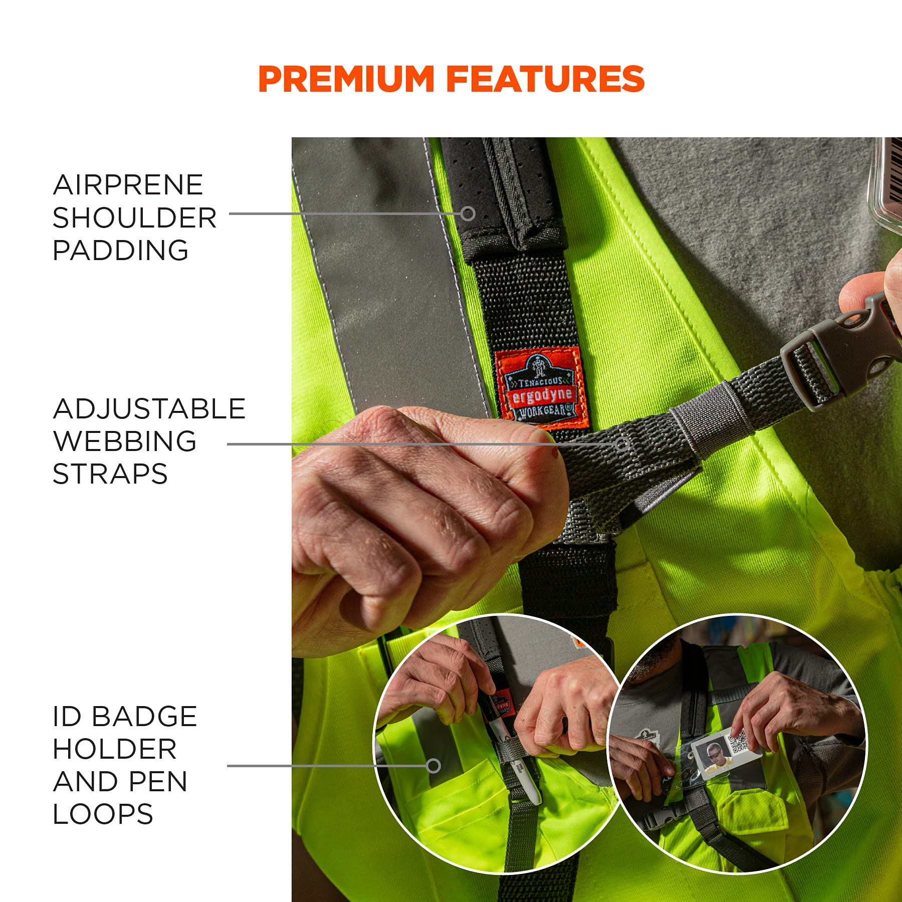 Ergodyne Squids 3138 Barcode Scanner Padded Harness, Tethering Lanyard for Bar Code Scanners, Breakaway Design Large