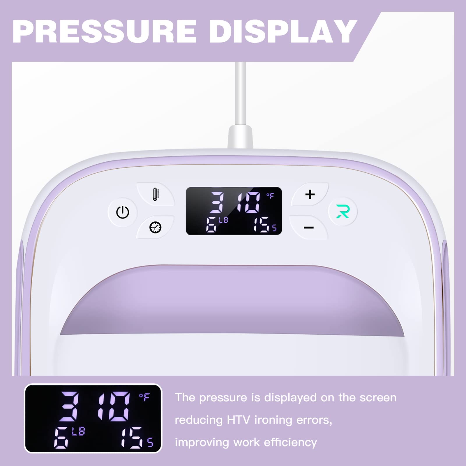 HTVRONT Heat Press Machine for T-Shirts, Portable Heat Press 10"X10", Iron Press for Sublimation and HTV Vinyl Shirt Press Machine for Hat, Bags, Heating Transfer Projects(Purple)