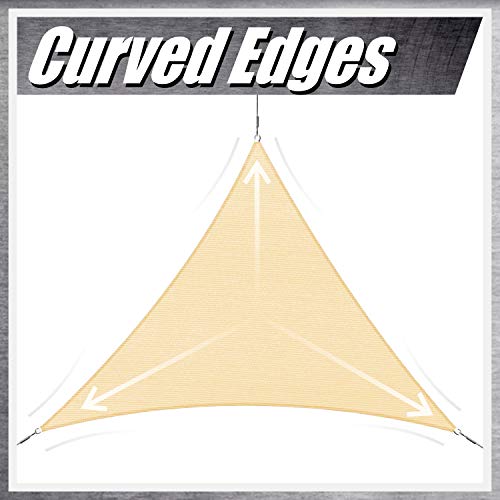ColourTree 32' x 32' x 32' Turquoise Triangle CTAPT32 Sun Shade Sail & Canopy Mesh Fabric UV Block & Commercial Heavy Duty & 190 GSM 3 Years Warranty (We Make Custom Size)