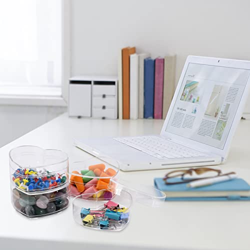 Dayaanee Clear Acrylic Plastic Heart-shaped Acrylic Box with Lid 2 Pack Small 3.3x2.9x1.6Inch/85X75X40mm Storage Boxes Cube Organizer Containers for Candy Pill and Tiny Jewelry
