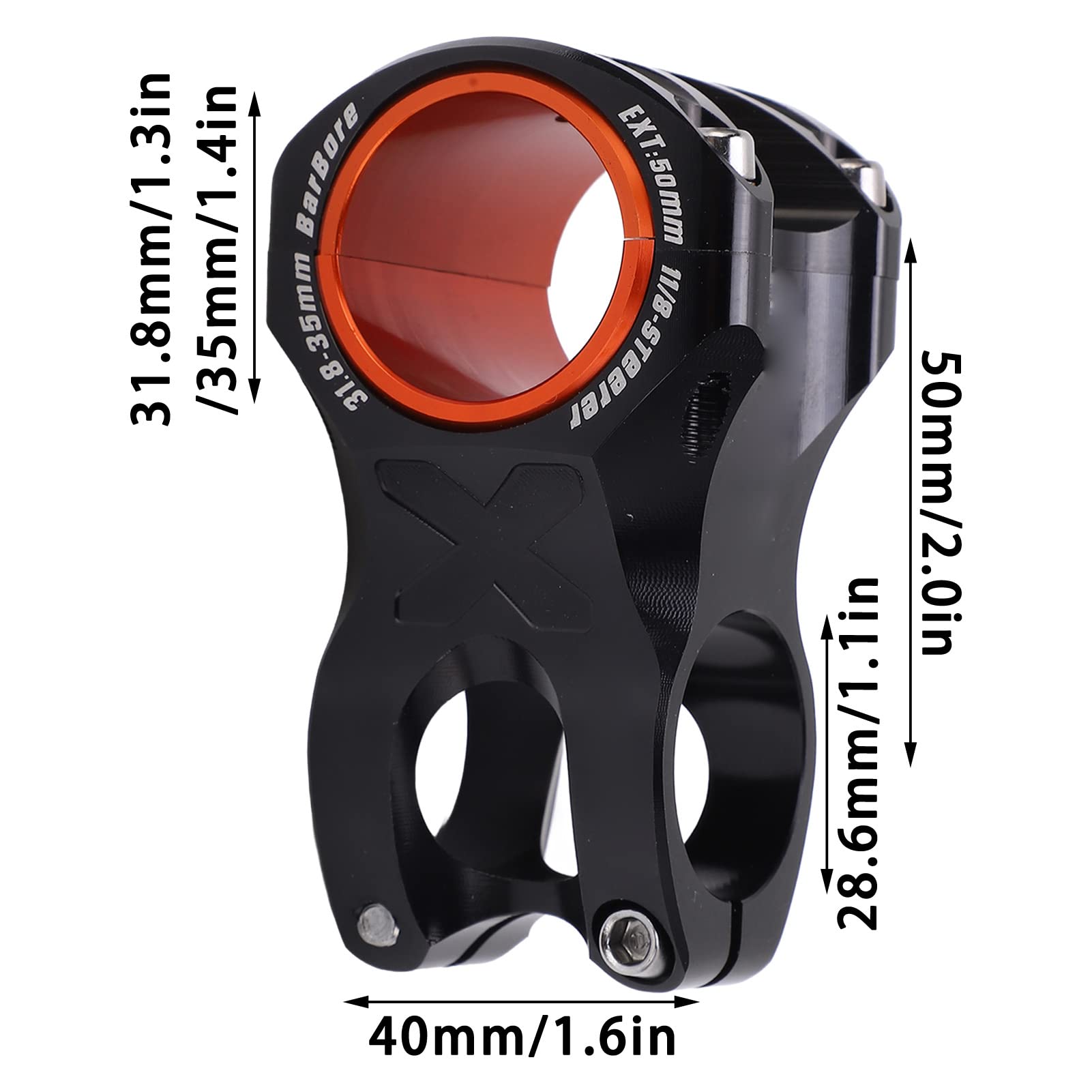 AUHX Short Bike Stem, Bicycle Stem 3D Forging High Hardness Integral Hollow Molding for Road Bike