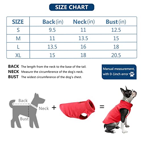 Dog Fleece Vest Jacket Pet Dogs Clothes Warm for Small Medium Large Dogs Pink L