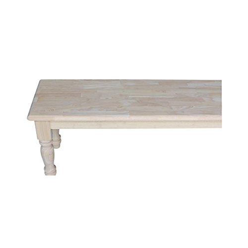 International Concepts Farmhouse Bench, Unfinished