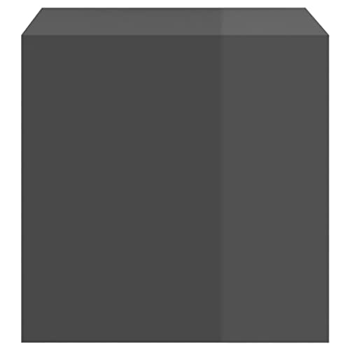 DiMorture Floating Shelves Square Cube Storage Shelves Set of 4, Easy-to-Install Wall Mounted Display Shelves TV Cabinet for Bedrooms and Living Rooms, High Gloss Grey