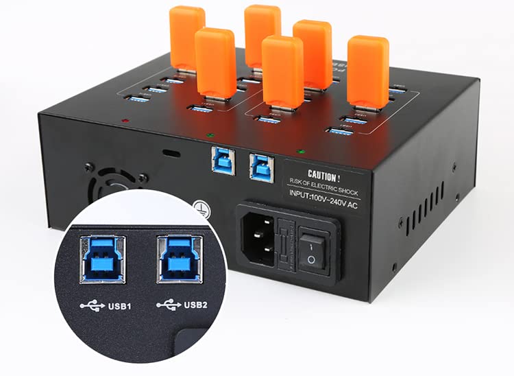 UHPPOTE A-213 Industrial Grade USB 3.0 Hub 20 Port High Speed Data Transfer