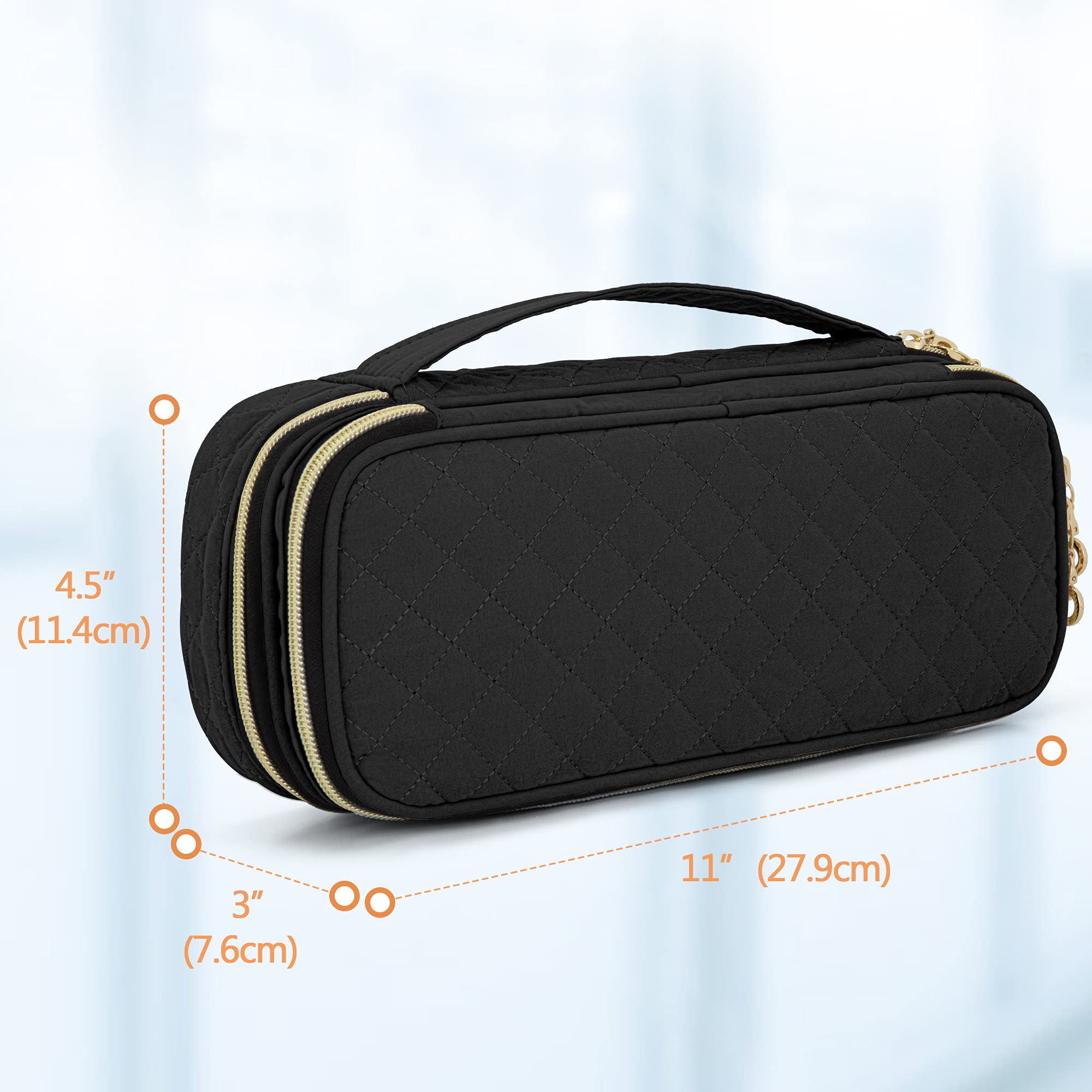 Damero Double Layer Stethoscope Case Compatible with 3M Littmann/ADC/Omron Stethoscope, Stethoscope Carrying Case Travel Bag for Nurse Accessories, Black