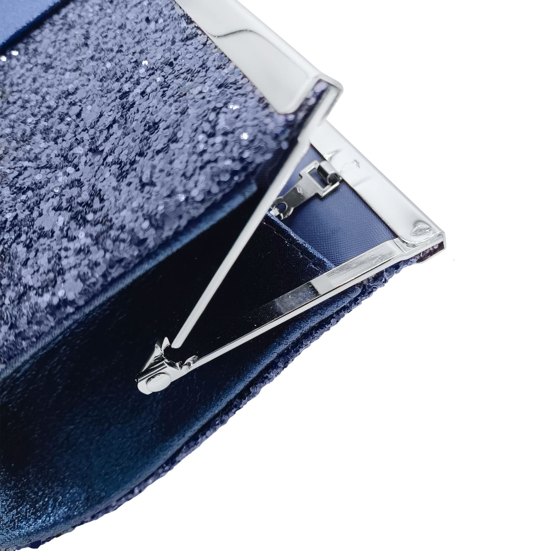 BABOMAREON Evening Bags Clutches Deatchable Chain Shoulder Crossbody Bag for Women Girls Navy Blue