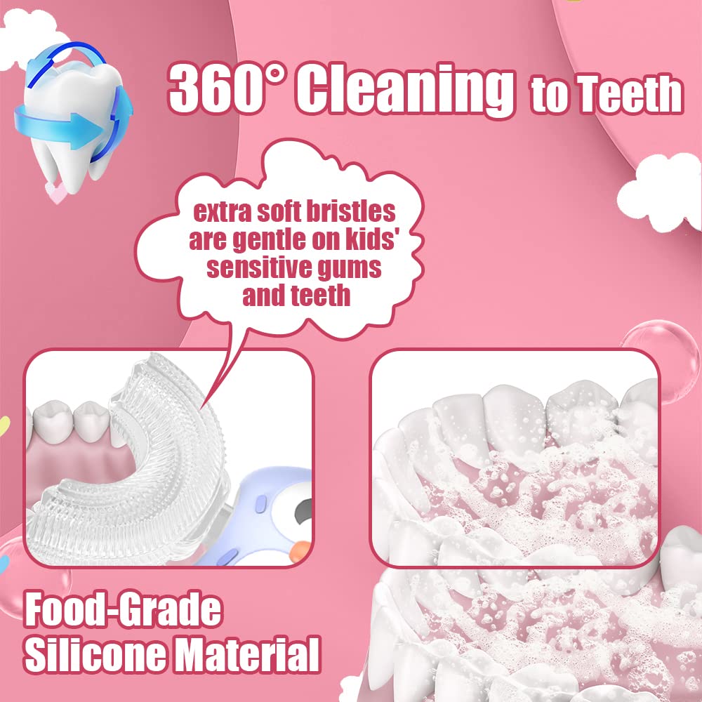 AUITRONCARE Kids Electric Toothbrush, U Shaped Ultrasonic Automatic Toothbrush