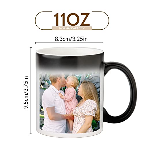 Custom Color Changing Mug, Personalized Magic Mug w/Picture, Text, Name, Taza Personalizada Design Your Own Custom Coffee Mug, Personalized Gifts for Birthday Anniversary Christmas 11oz(Magic Mug)